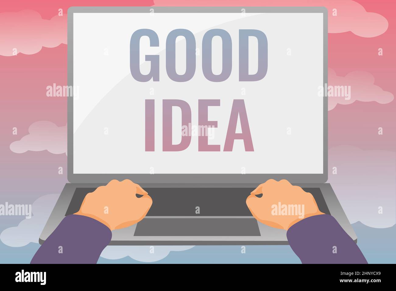 Text caption presenting Good Idea, Concept meaning an excellent ...