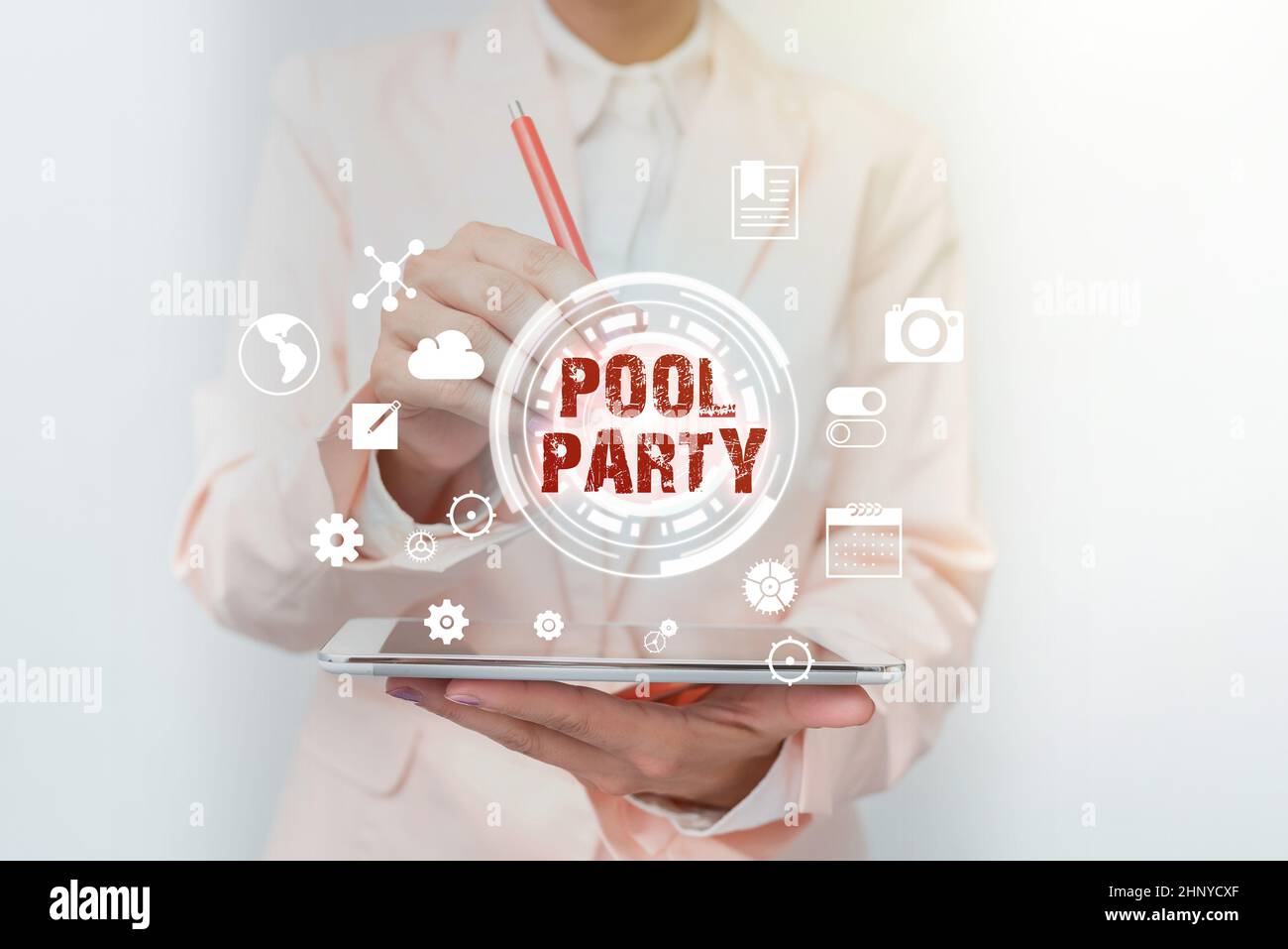 Text sign showing Pool Party, Word Written on celebration that includes ...