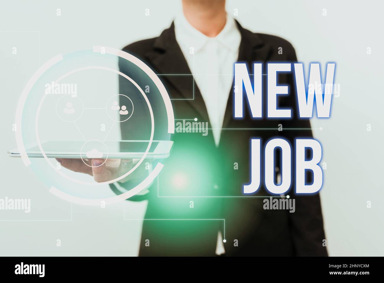 Text sign showing New Job, Business idea recently having paid position ...