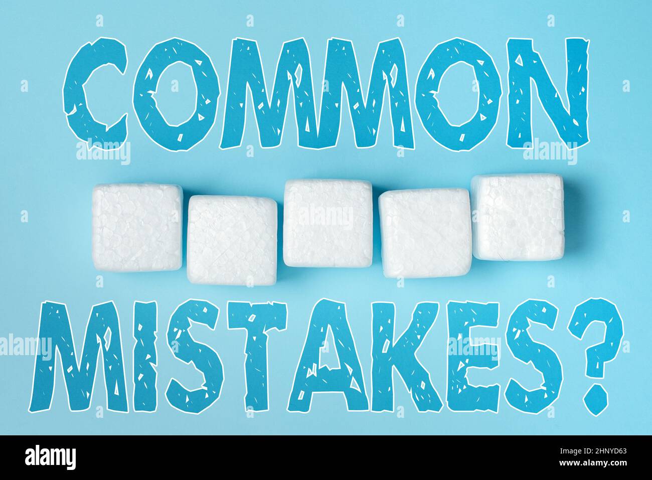 Conceptual caption Common Mistakes Question, Business approach repeat ...