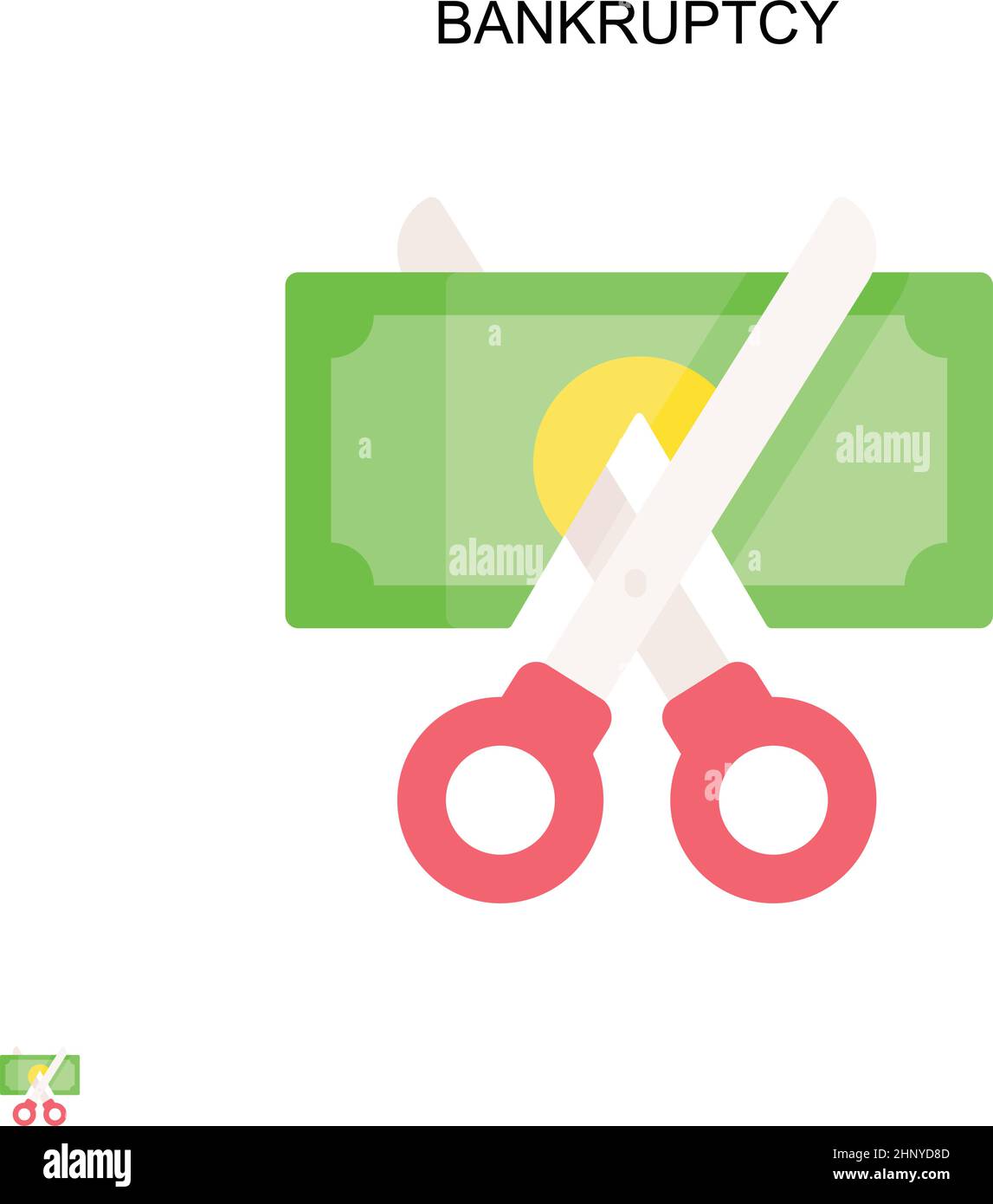 Bankruptcy Simple vector icon. Illustration symbol design template for ...