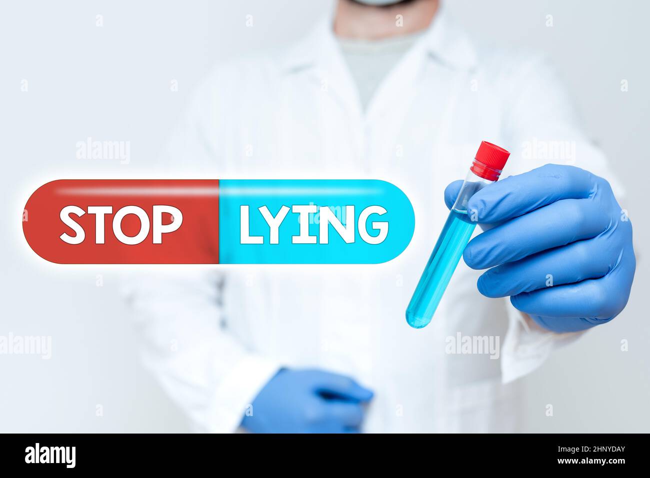 Writing displaying text Stop Lying, Word Written on put an end on ...