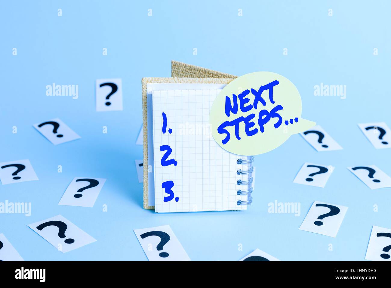 Handwriting text Next Steps, Word for something you do after you have ...