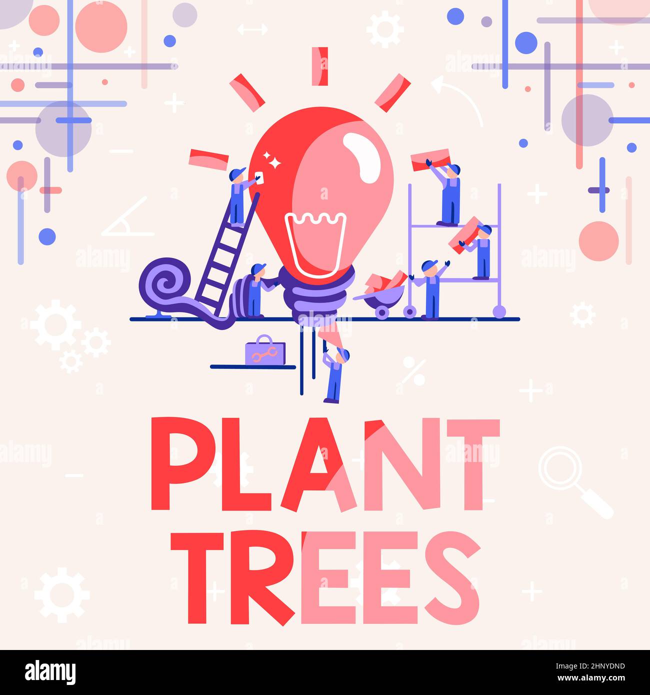 Conceptual display Plant Trees, Business idea process of planting a ...