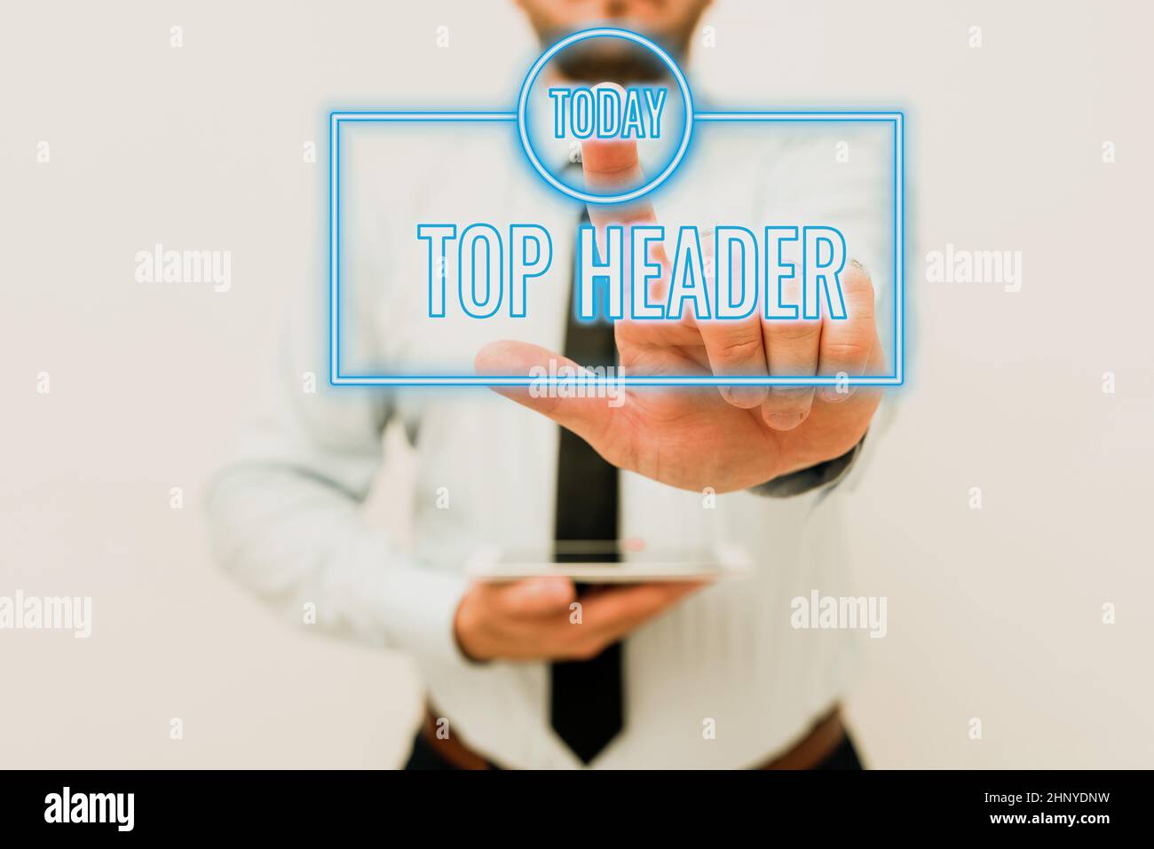 Inspiration showing sign Top Header, Business approach text at the top ...