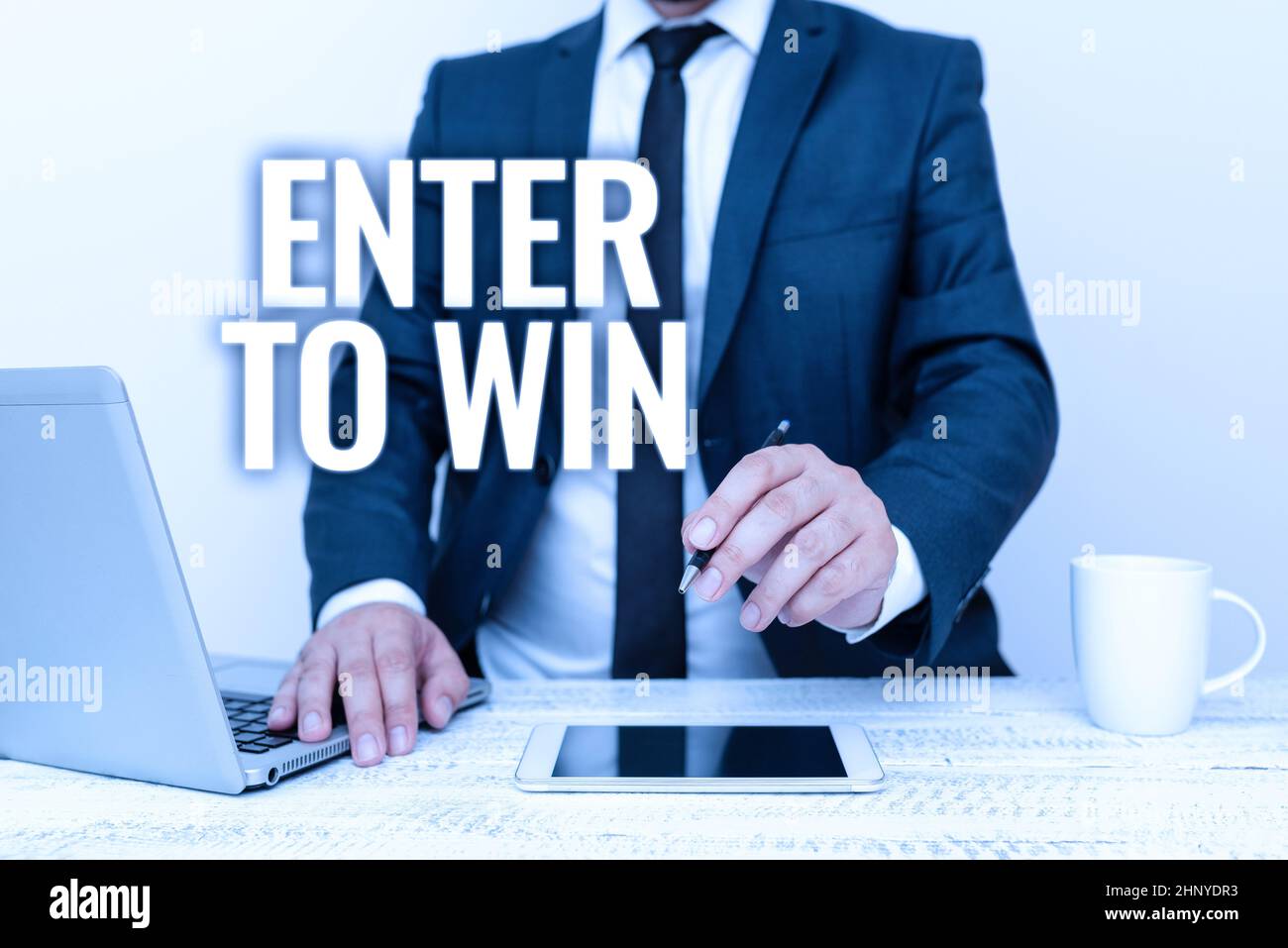 Hand writing sign Enter To Win, Business showcase exchanging something ...