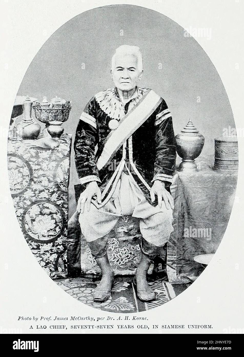 A Lao chief Seventy Seven years Old in Siamese Uniform from The living ...