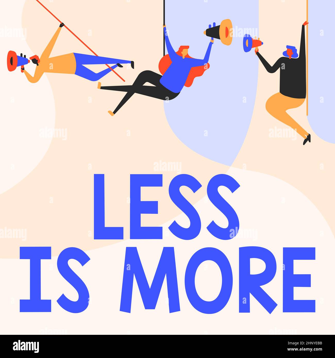 Handwriting text Less Is More, Word for used to express a minimalist ...