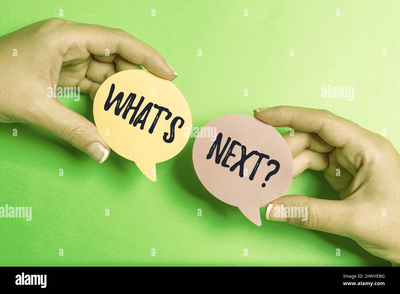 Hand writing sign What S Next Question, Business overview asking person ...