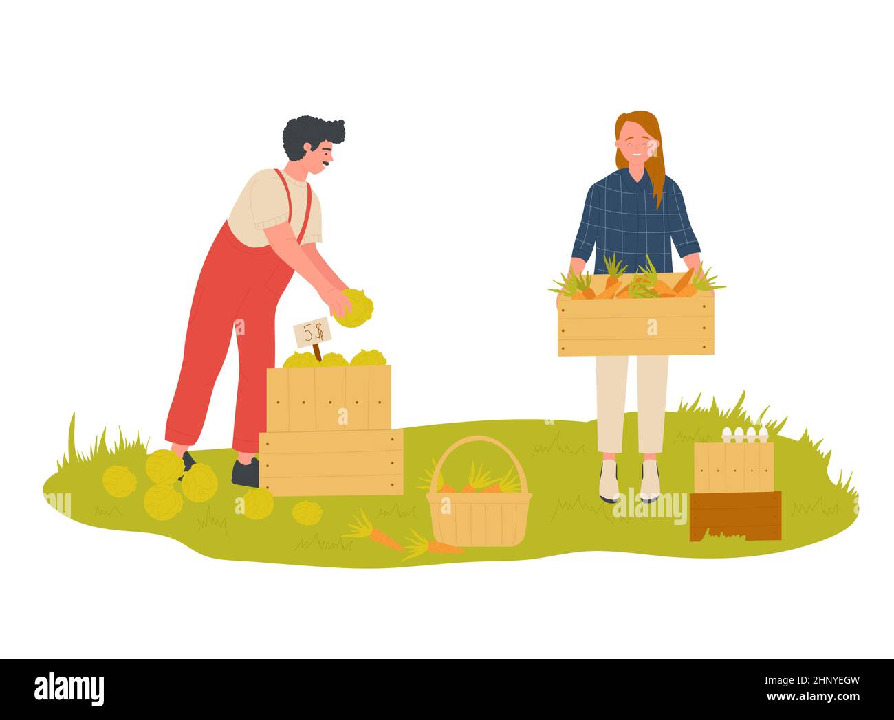 Farming family harvesting ecological vegetables. Eco agriculture of ...