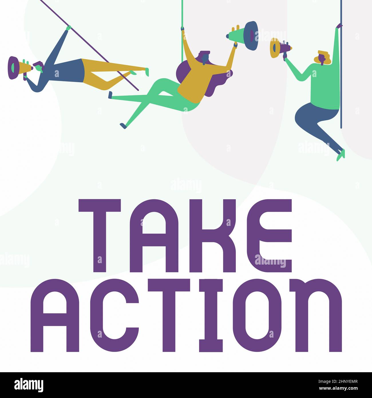 Conceptual caption Take Action, Business showcase do something official ...