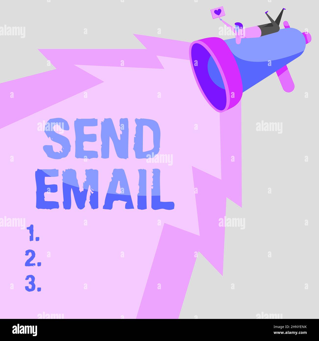 Text caption presenting Send Email, Word for the system for using computers to send messages ...