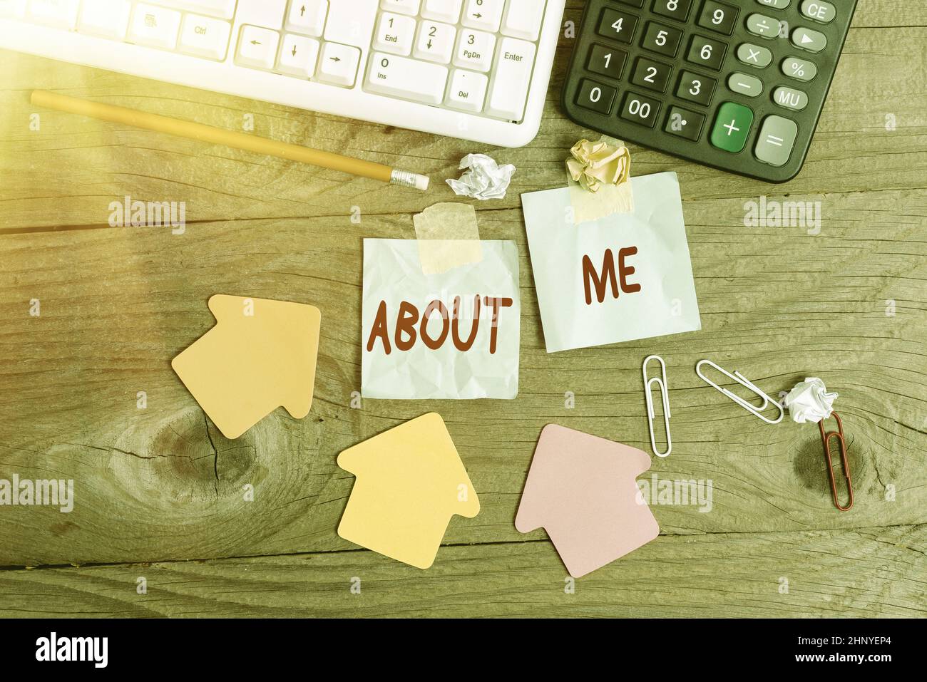 Text sign showing About Me, Business idea telling someone list of your ...