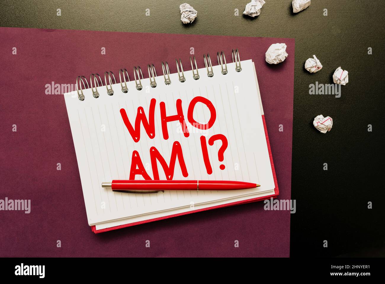 Conceptual caption Who Am I Question, Business concept asking about ...