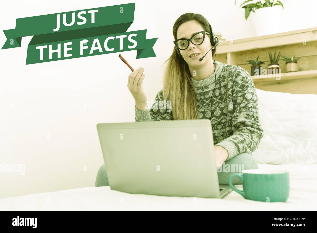 Text caption presenting Just The Facts, Business showcase to have the ...