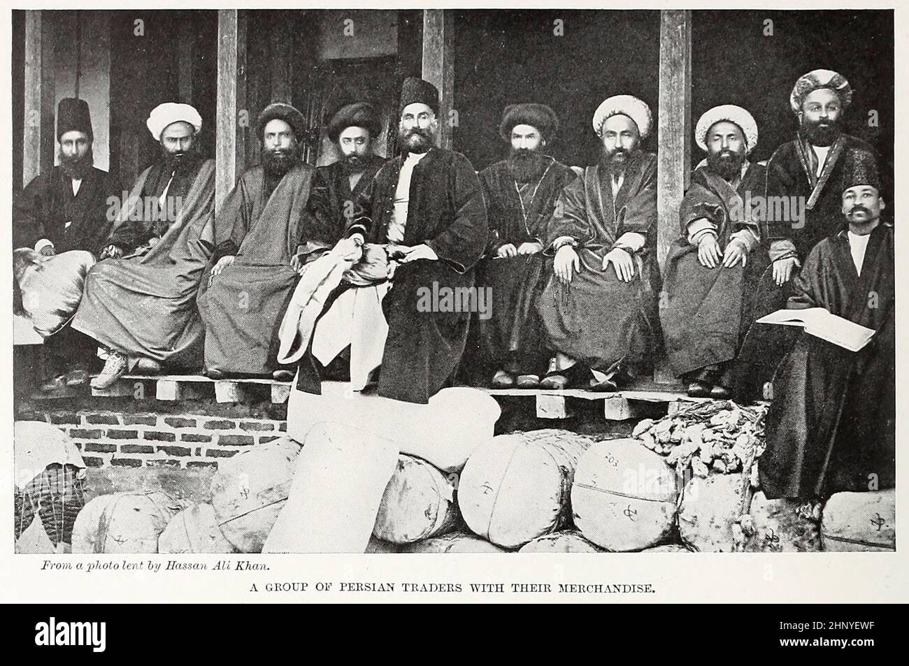 A group of Persian traders with their merchandise from The living races ...