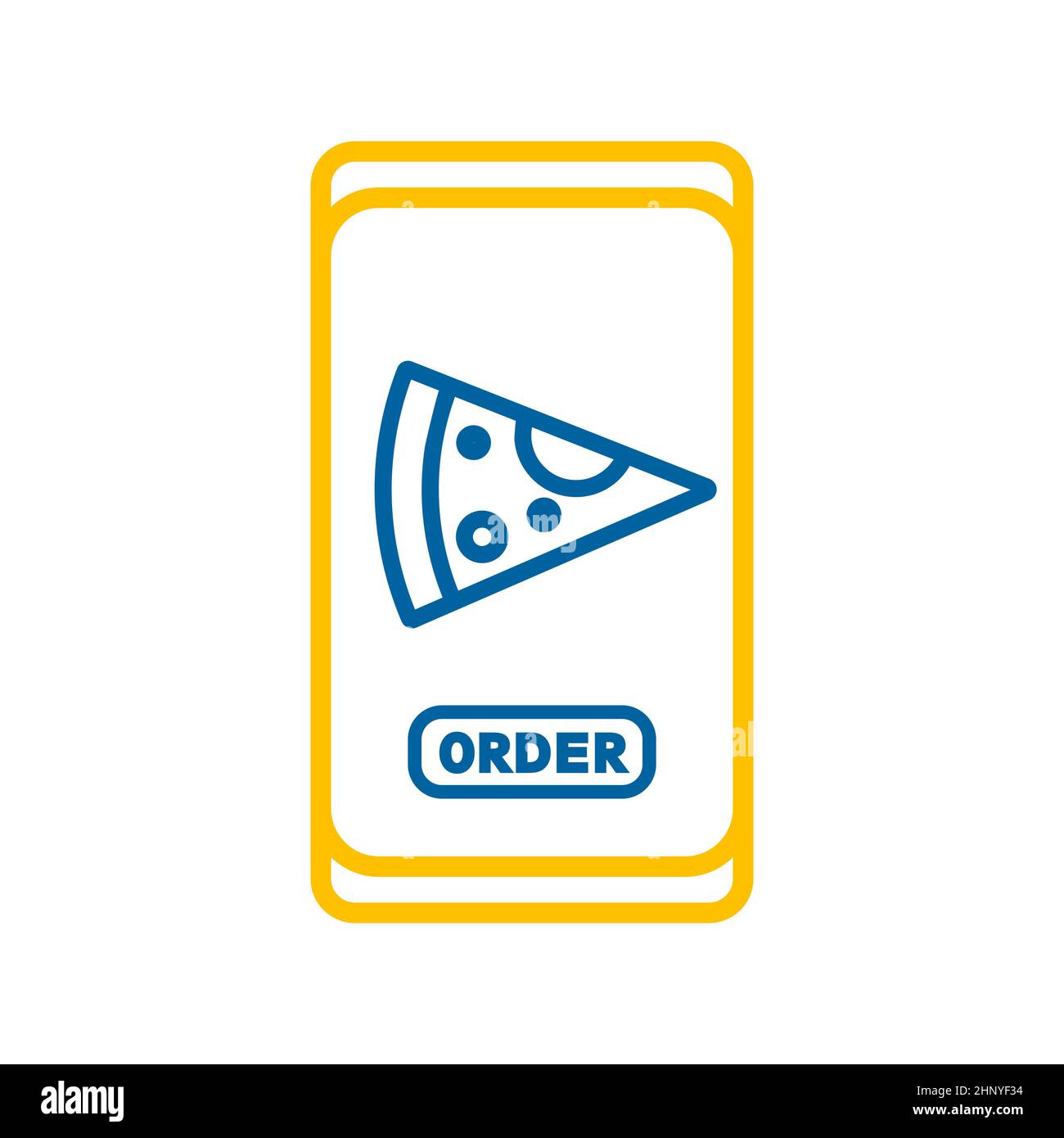 Fast food delivery service vector isolated icon. Pizza slice sign ...