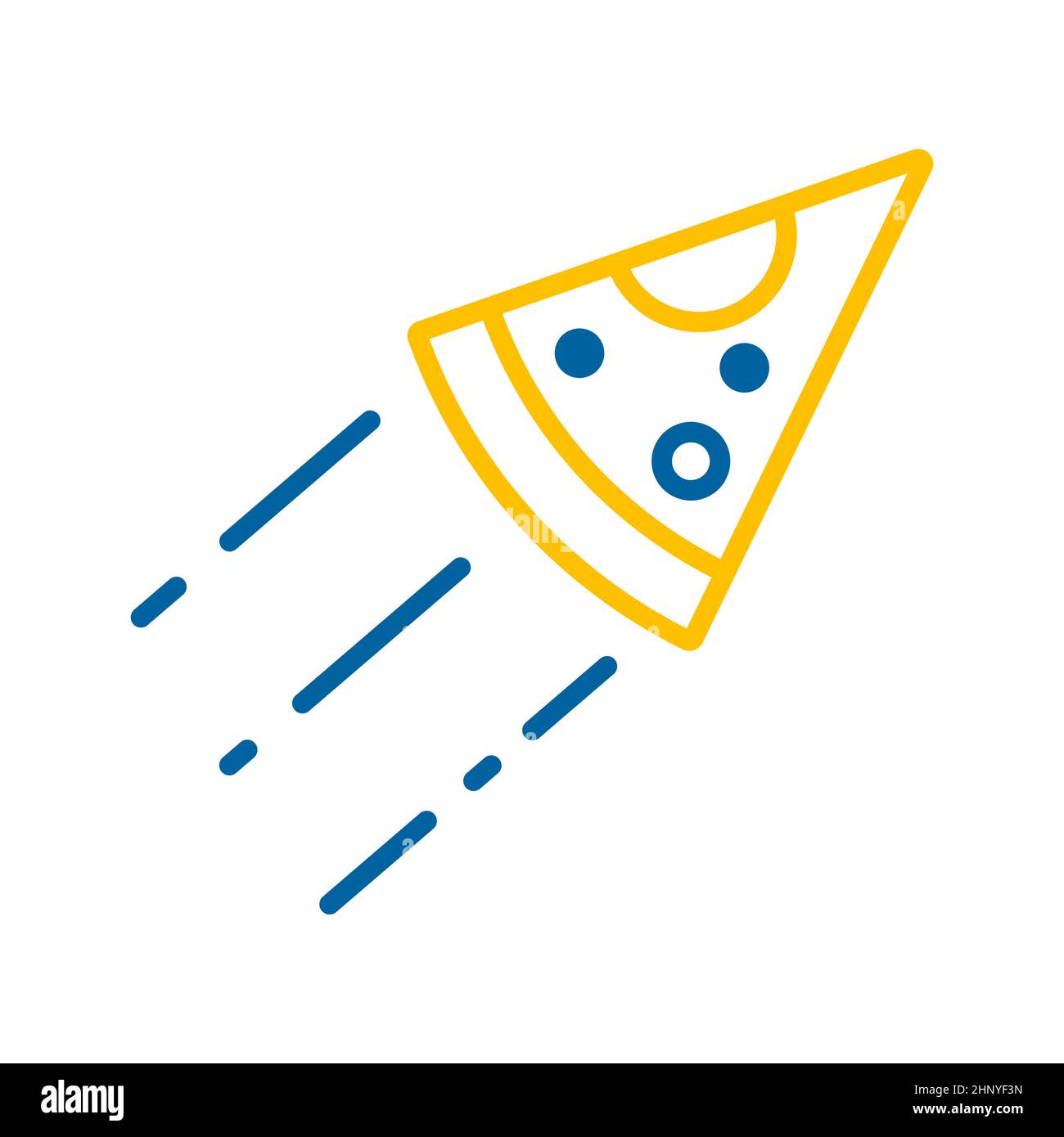 Slice of pizza vector isolated icon. Fast food delivery symbol ...