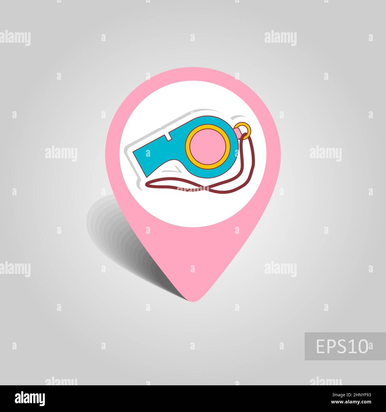 Whistle vector pin map icon. Beach Map pointer. Summer Map markers ...