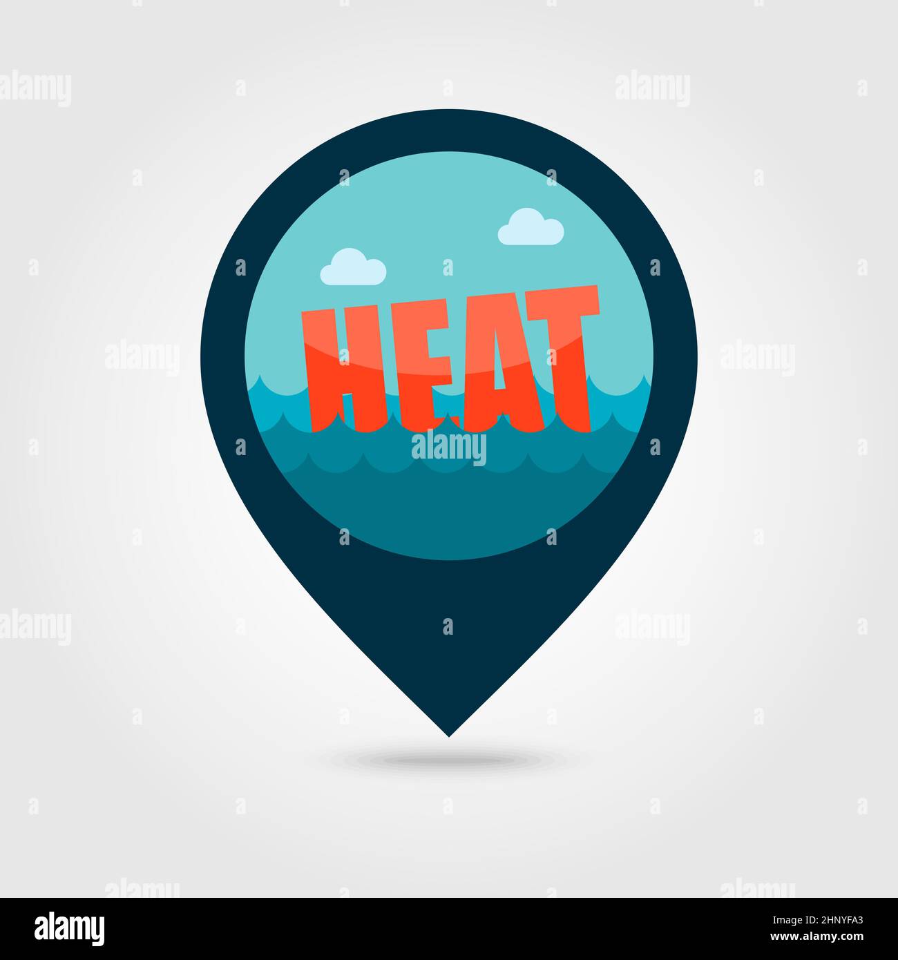 Heat vector pin map icon. Beach Map pointer. Summer Map markers ...
