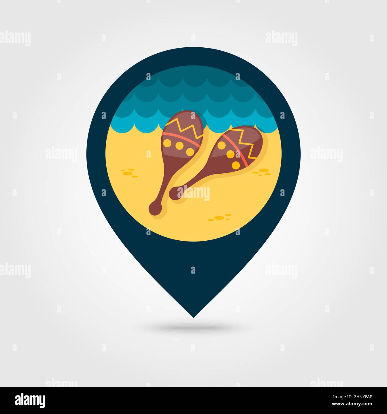 Maracas vector pin map icon. Beach Map pointer. Summer Map markers ...