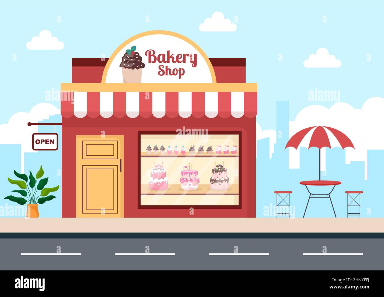 Bakery Shop Building That Sells Various Types of Bread such as White ...