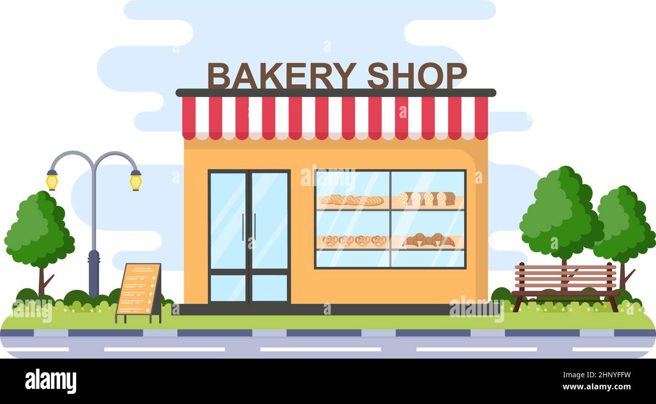 Bakery Shop Building That Sells Various Types of Bread such as White ...