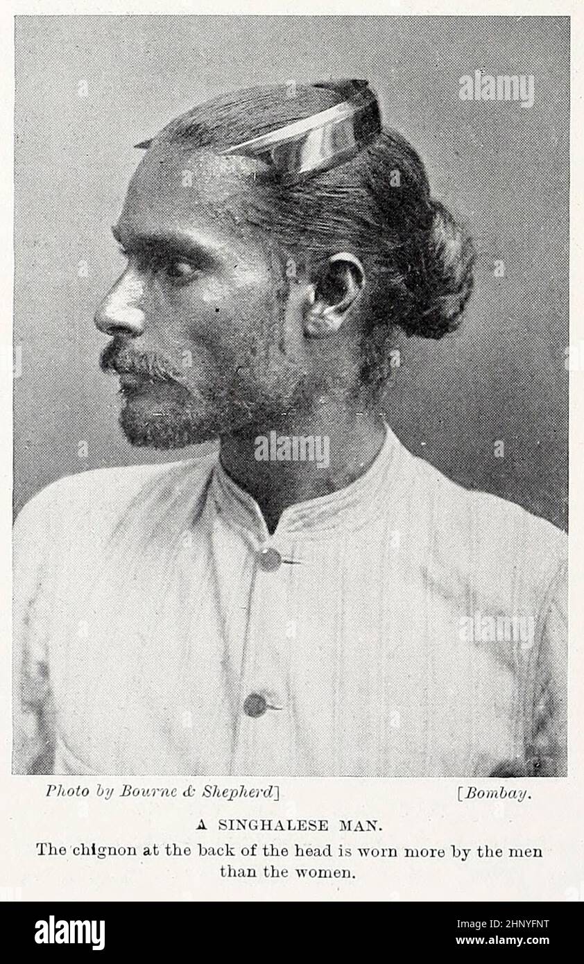 A Singhalese man The National Chignon shows from the back of the Head ...