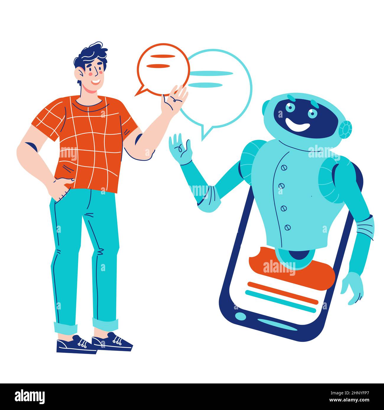 Chatbot with robot assistant. Robotic technical support or customer ...