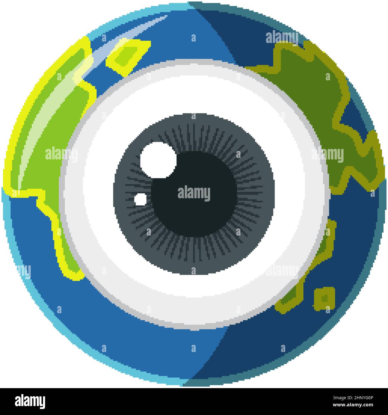 Human eye on earth globe isolated illustration Stock Vector Image & Art ...