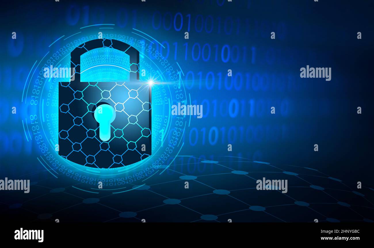 Key lock security system abstract technology world digital link cyber ...