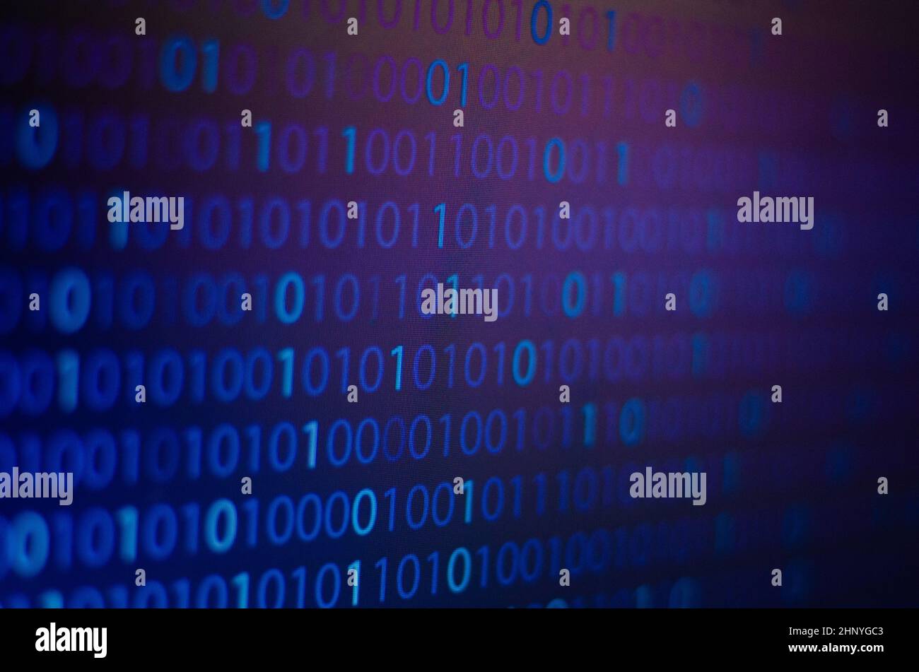 Binary Blue background Blue digital binary data code on screen abstract information technology ...