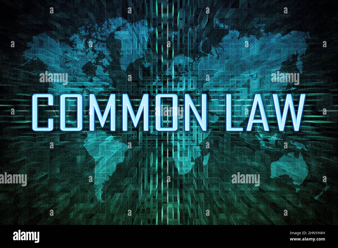 Common Law - text concept on green digital world map background Stock ...