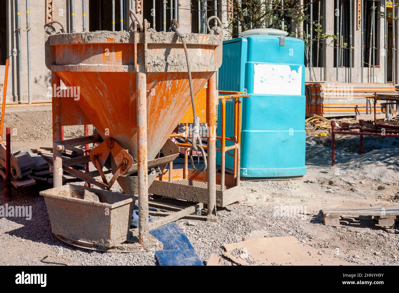 empty construction site for a house in reinforced concrete construction ...