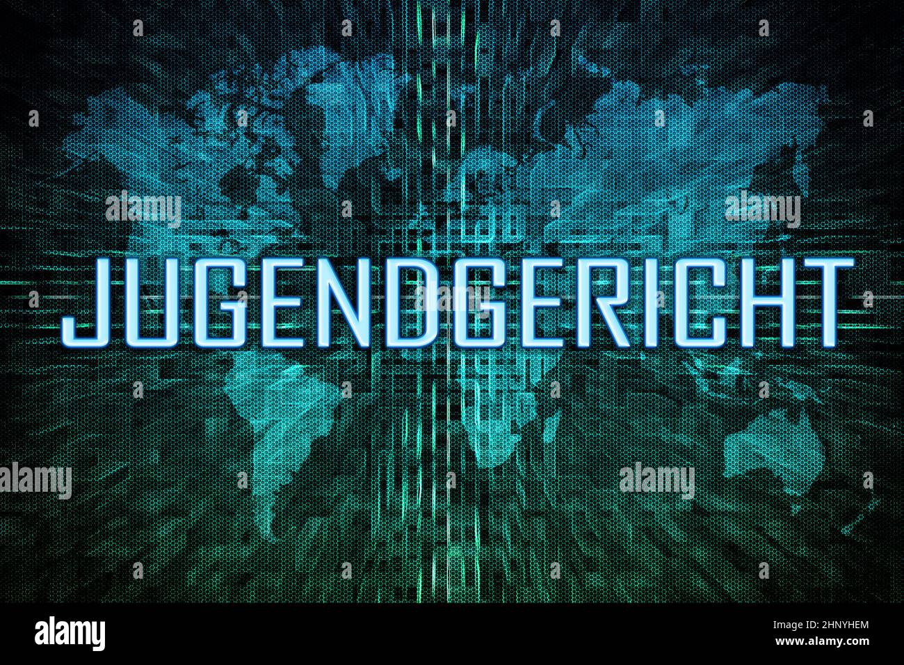 Jugendgericht - german word for juvenile court - text concept on green ...