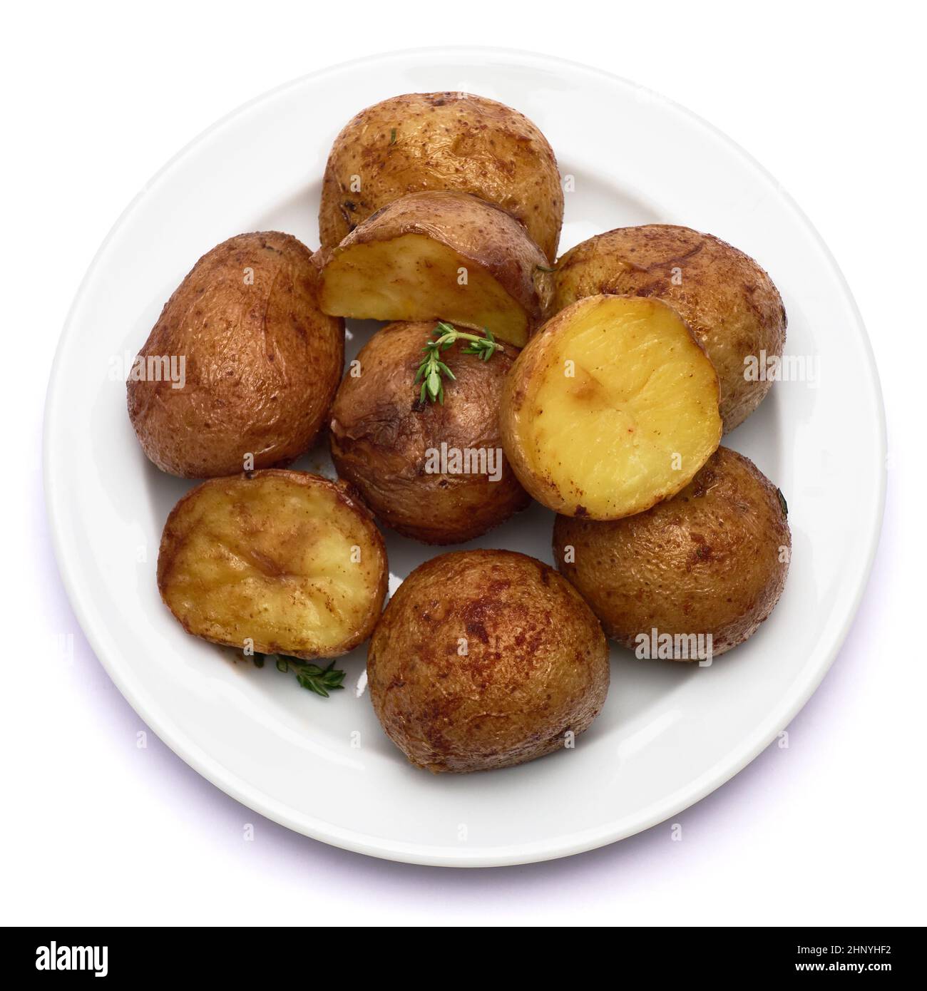 Plate of Baked potato isolated on white background Stock Photo - Alamy