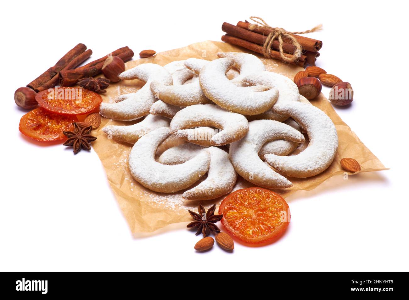 Traditional German or Austrian Vanillekipferl vanilla kipferl cookies ...