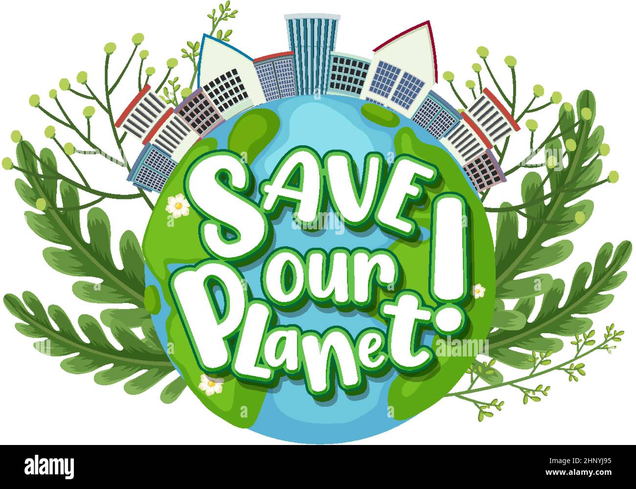 Save Our Planet typography logo design illustration Stock Vector Image ...
