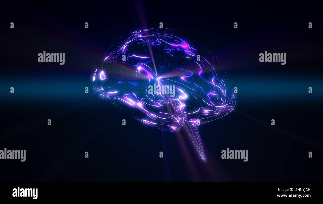 holo human brain, futuristic scan technology or artificial intelligence ...