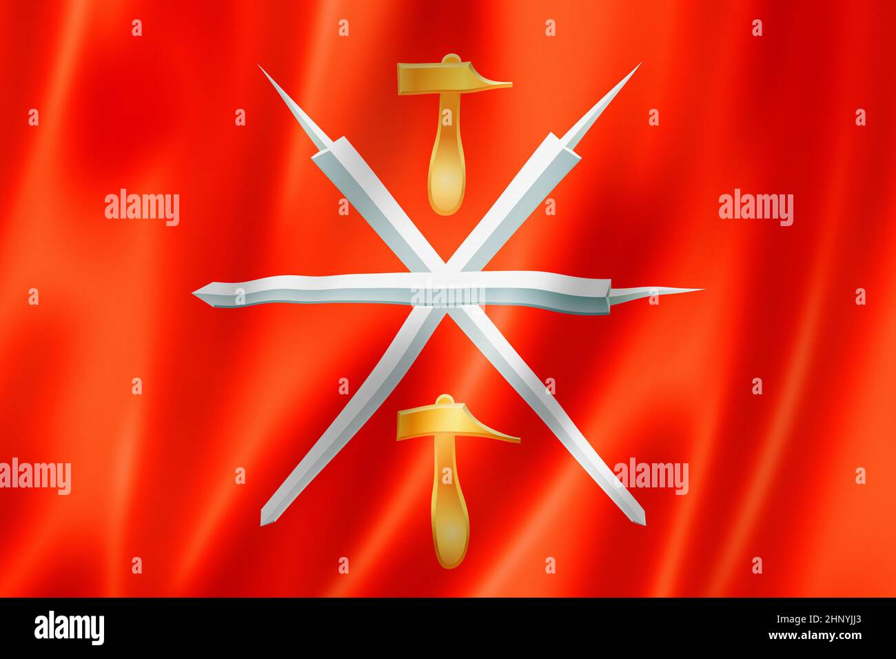 Tula state - Oblast - flag, Russia waving banner collection. 3D ...