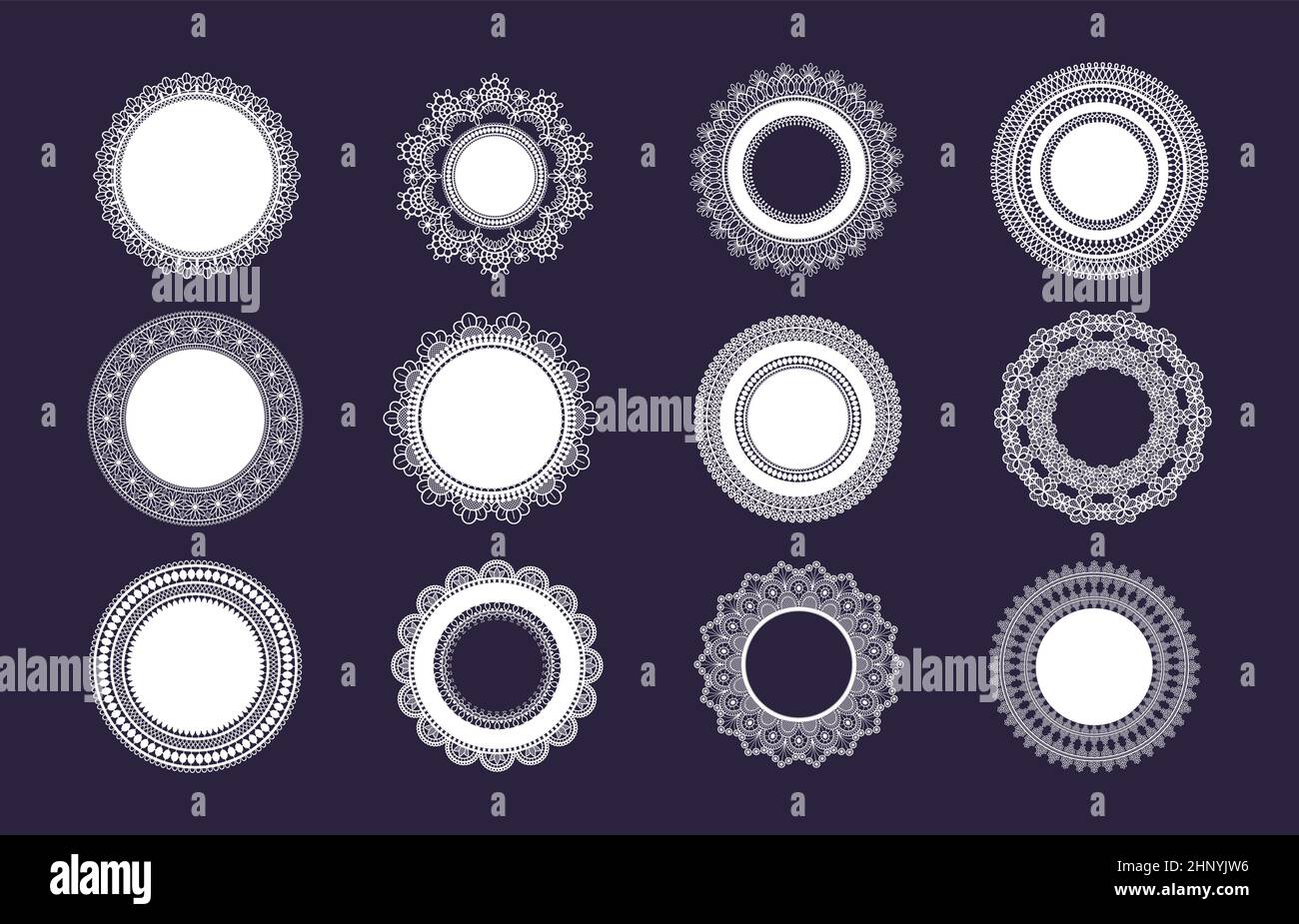 Circle lace doily, napkins with laser cutted frill. Round plates for ...