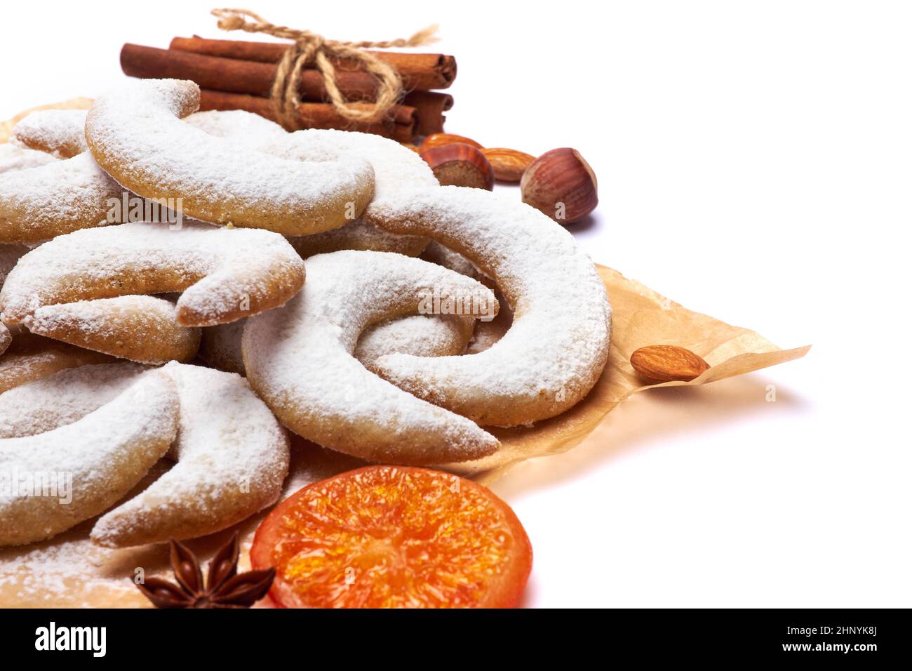 Traditional German or Austrian Vanillekipferl vanilla kipferl cookies ...
