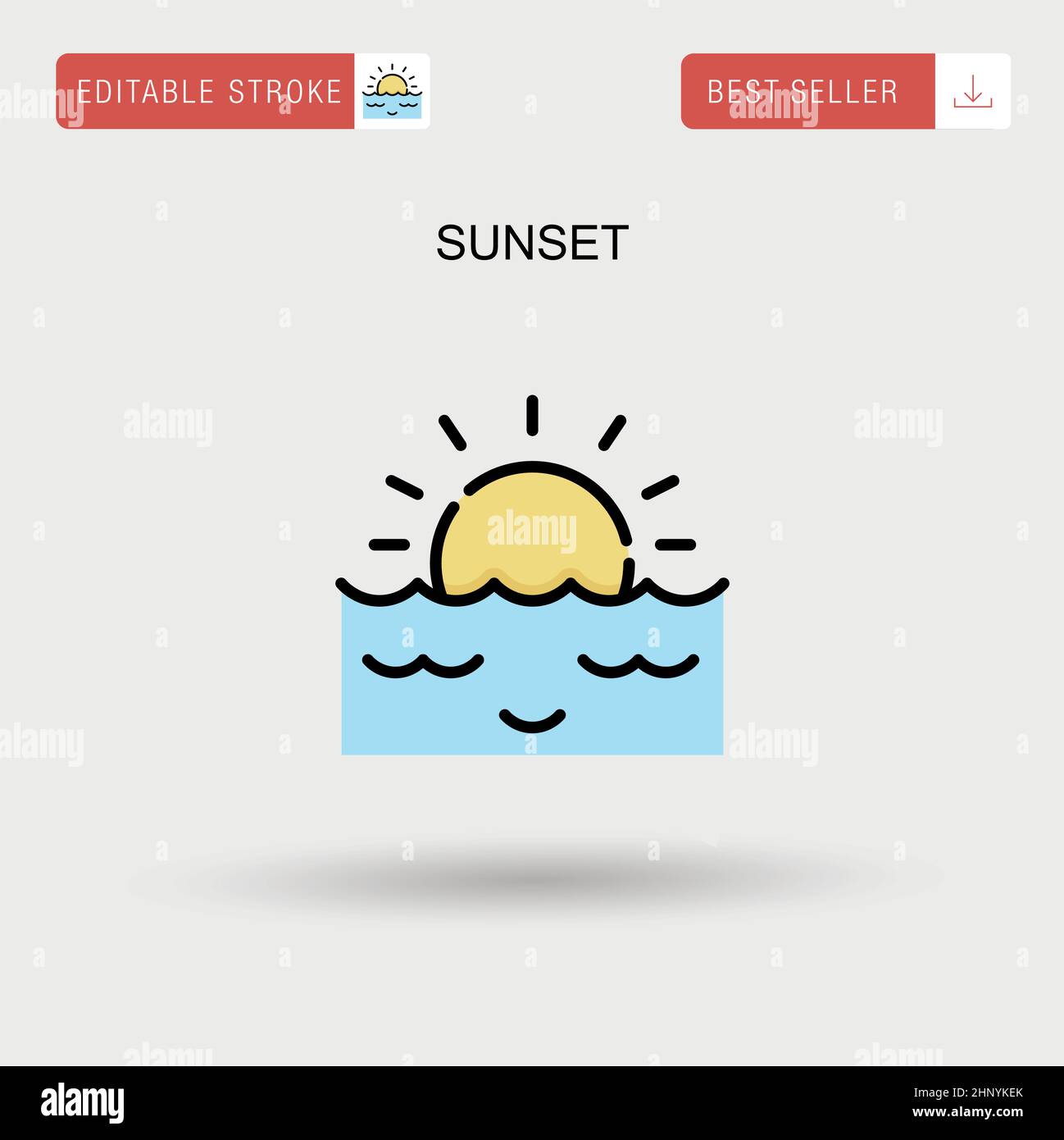 Sunset Simple vector icon Stock Vector Image & Art - Alamy