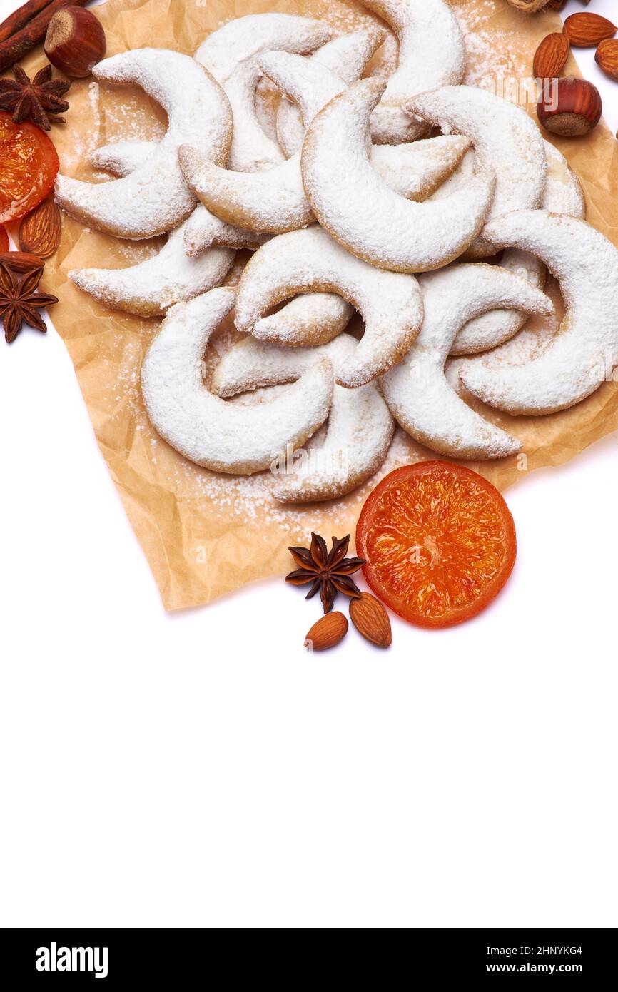 Traditional German or Austrian Vanillekipferl vanilla kipferl cookies ...