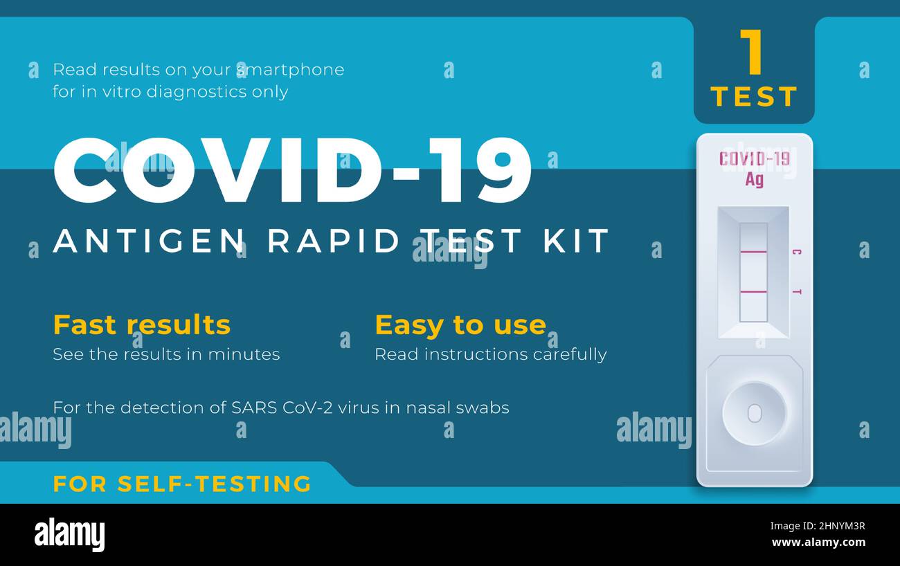 COVID-19 Antigen Fast Self Test Label Template. Medical Corona Virus ...