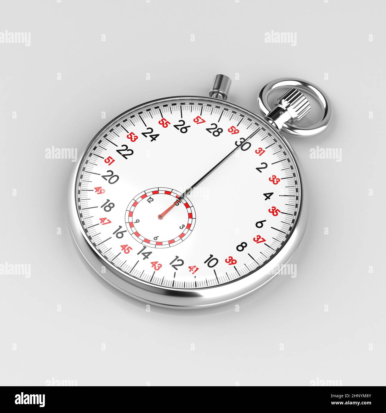 Mechanical stopwatch illustration. Retro classic style clock. Metallic ...