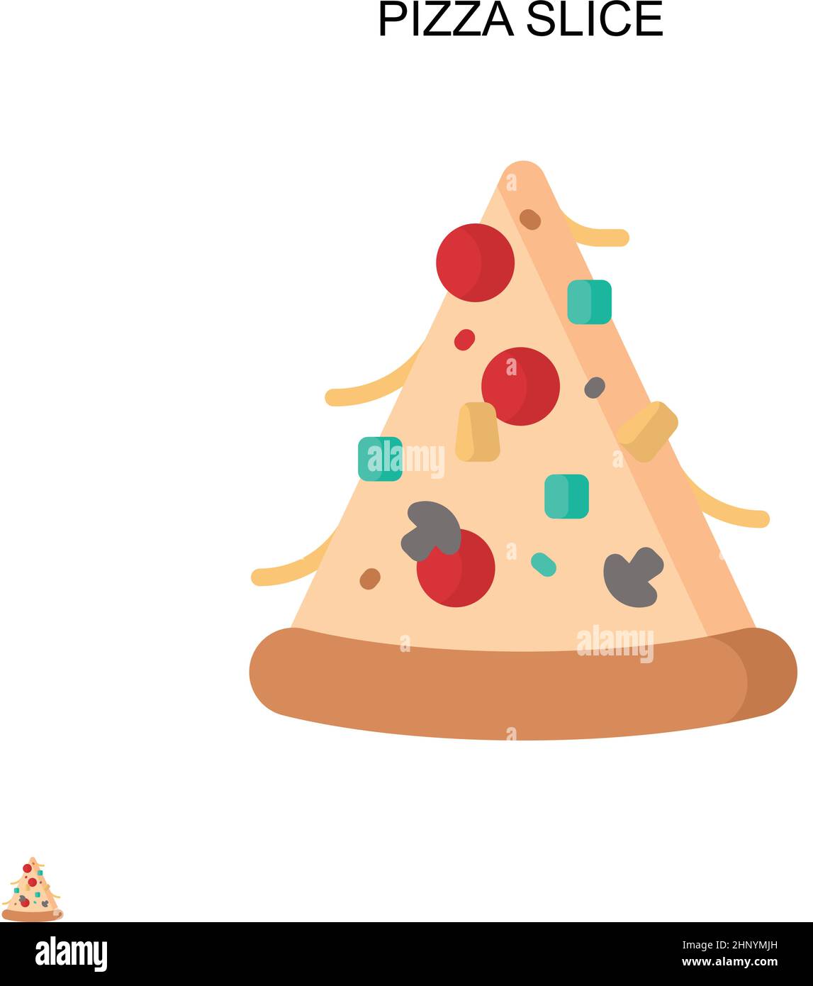 Pizza slice Simple vector icon. Illustration symbol design template for ...