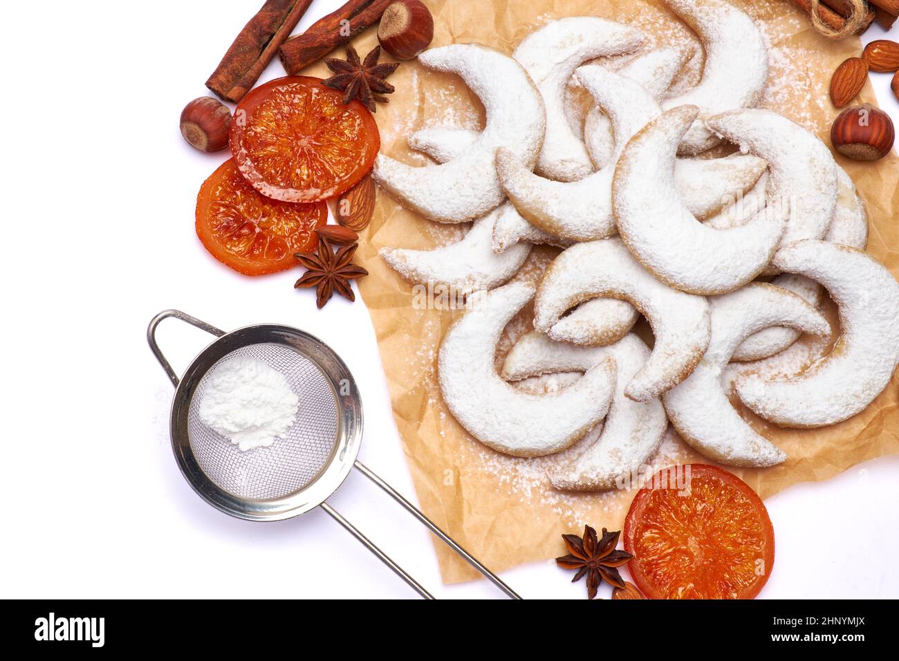Traditional German or Austrian Vanillekipferl vanilla kipferl cookies ...