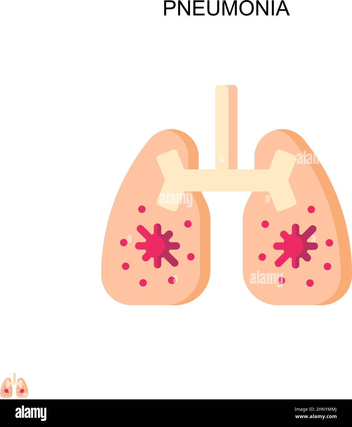 Pneumonia Simple vector icon. Illustration symbol design template for ...