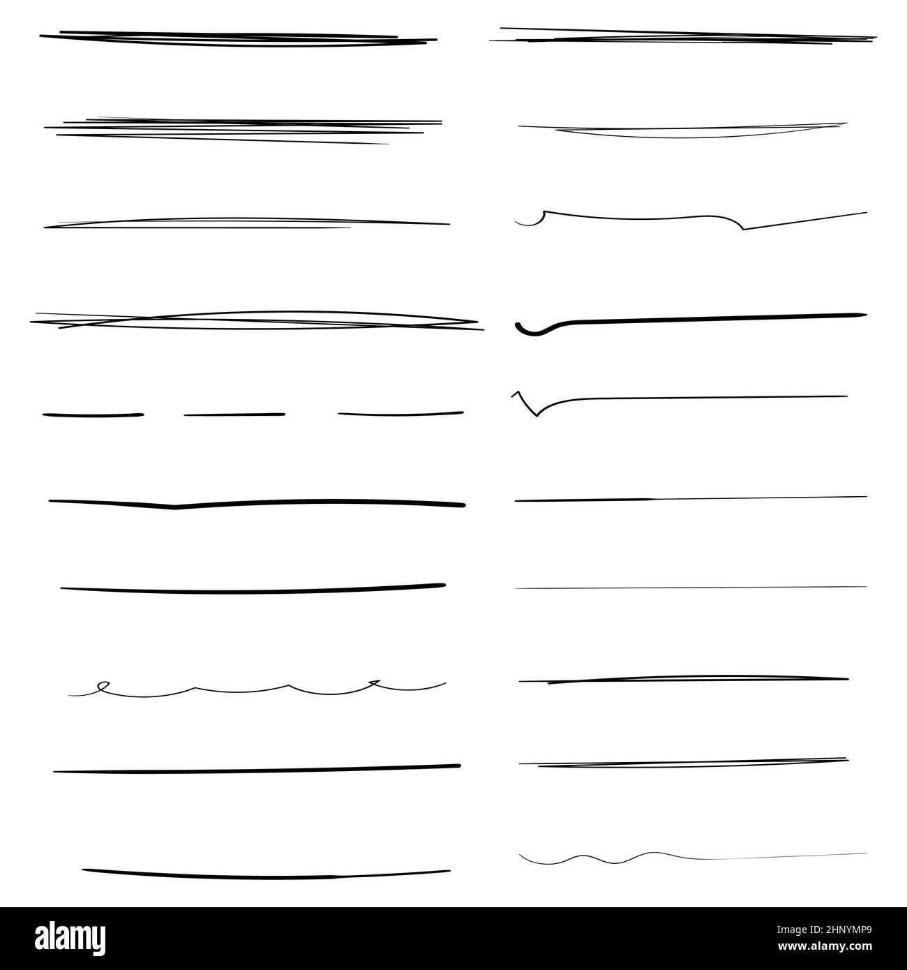 Set of 20 pieces different lines Stock Photo - Alamy